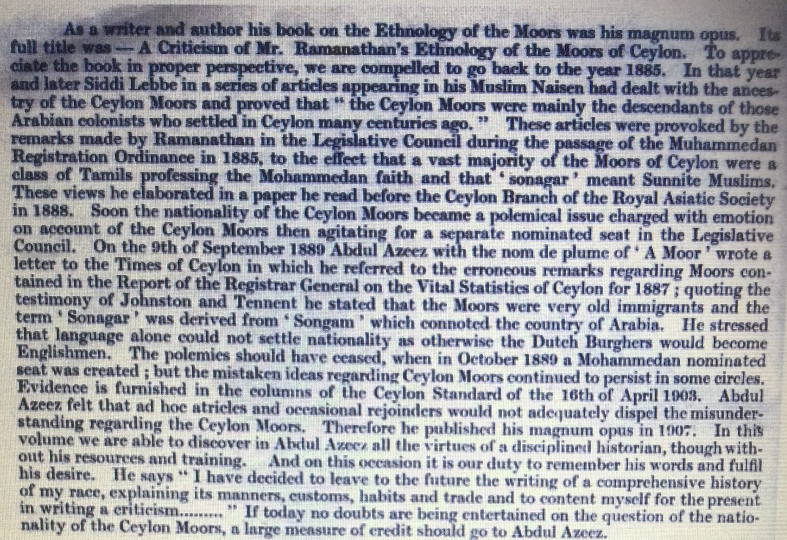 The Ethnology of the ‘Moors’ of Ceylon – Ilankai Tamil Sangam